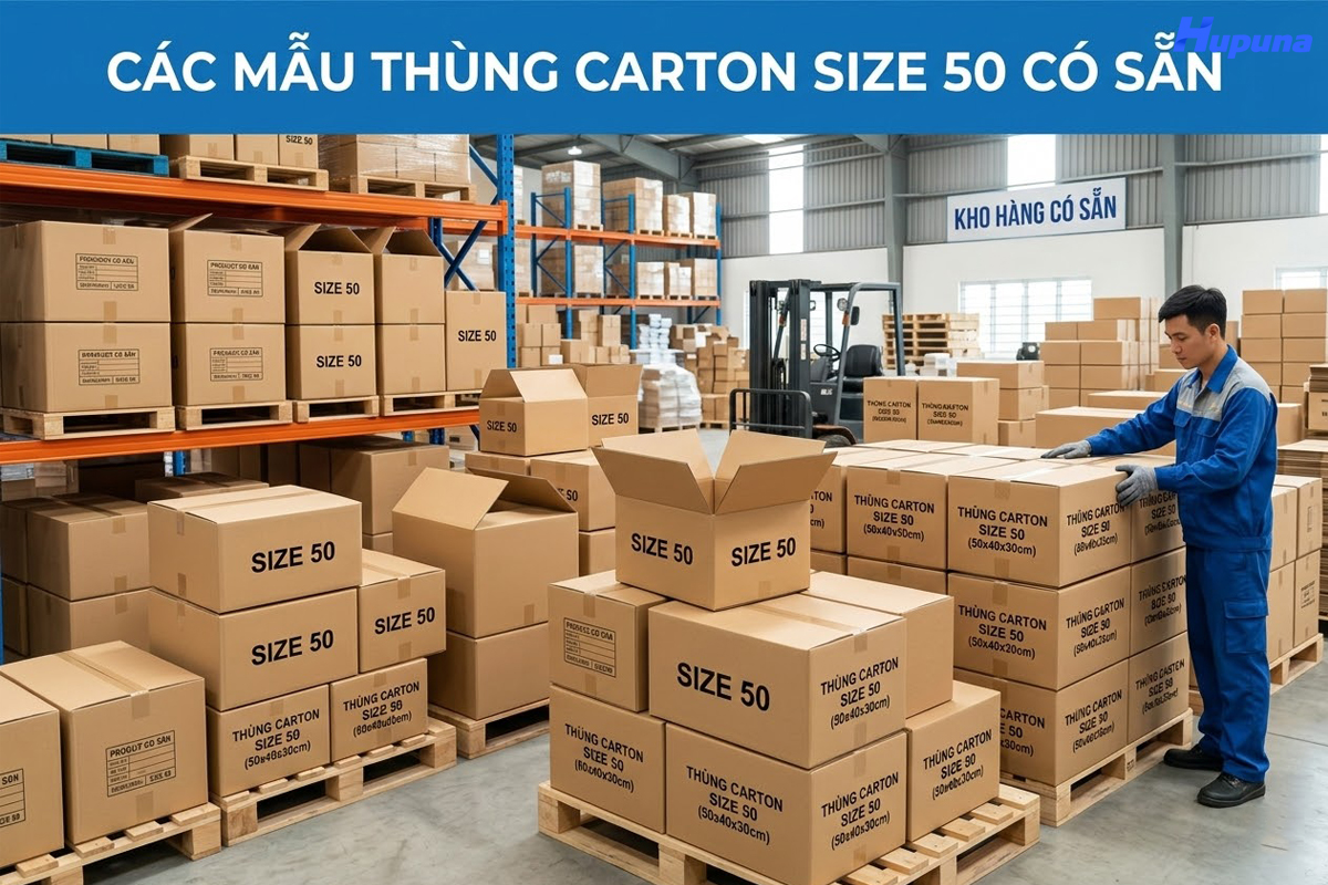 Các mẫu thùng carton size 50 có sẵn, giao hàng ngay