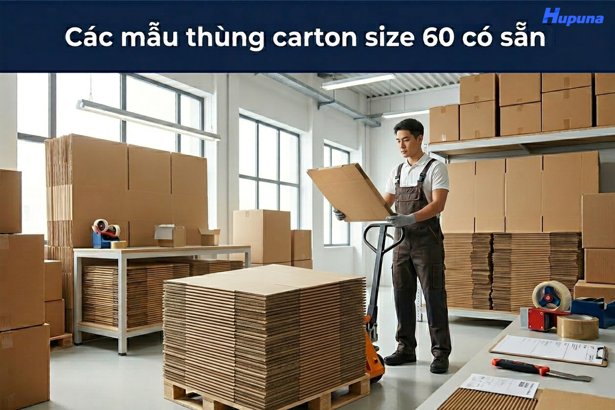 Top các mẫu thùng carton size 60 có sẵn tại Hupuna