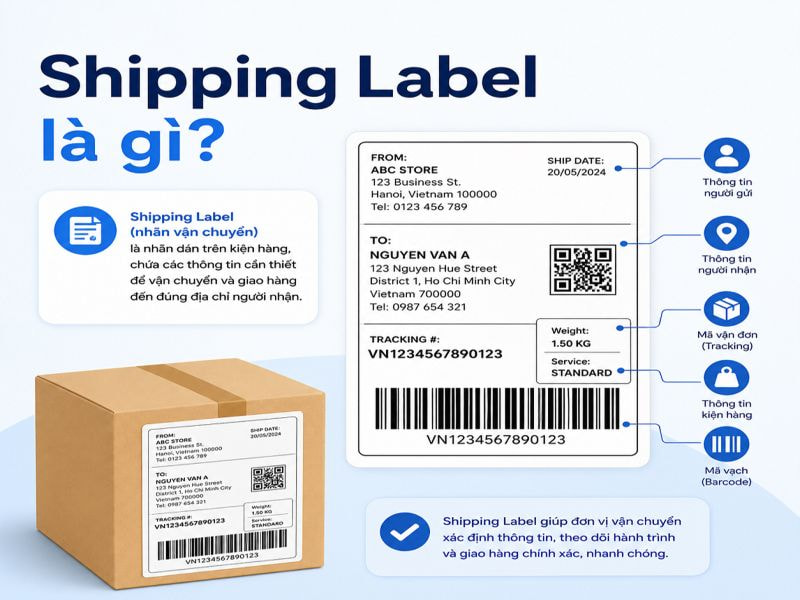 Shipping Label là gì? Vai trò, cấu tạo và cách in chuẩn